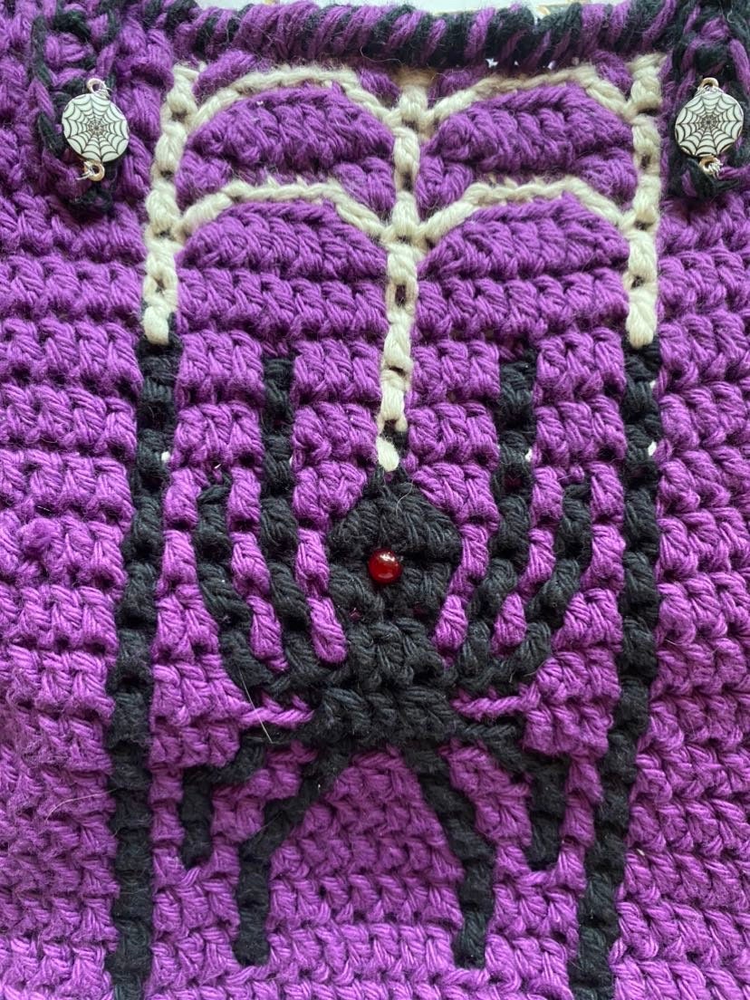 MINI SPOOKY SPIDER Bag Handmade Crochet Bag, Crochet Bag, Halloween ...