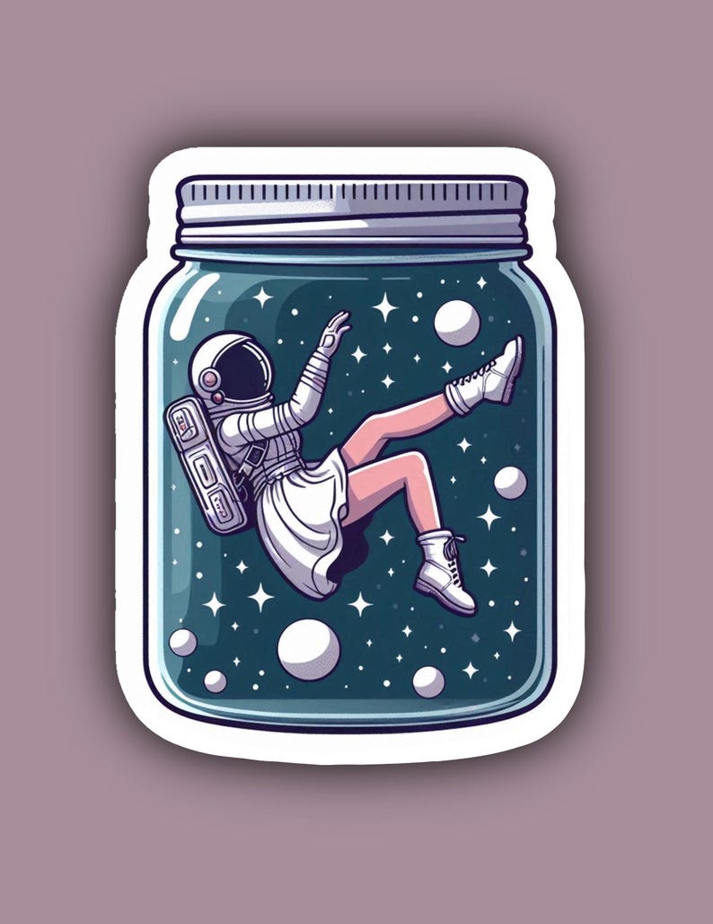 Astronaut Girl Vinyl Sticker: Anime Space Art, Galaxy Vibes - Etsy