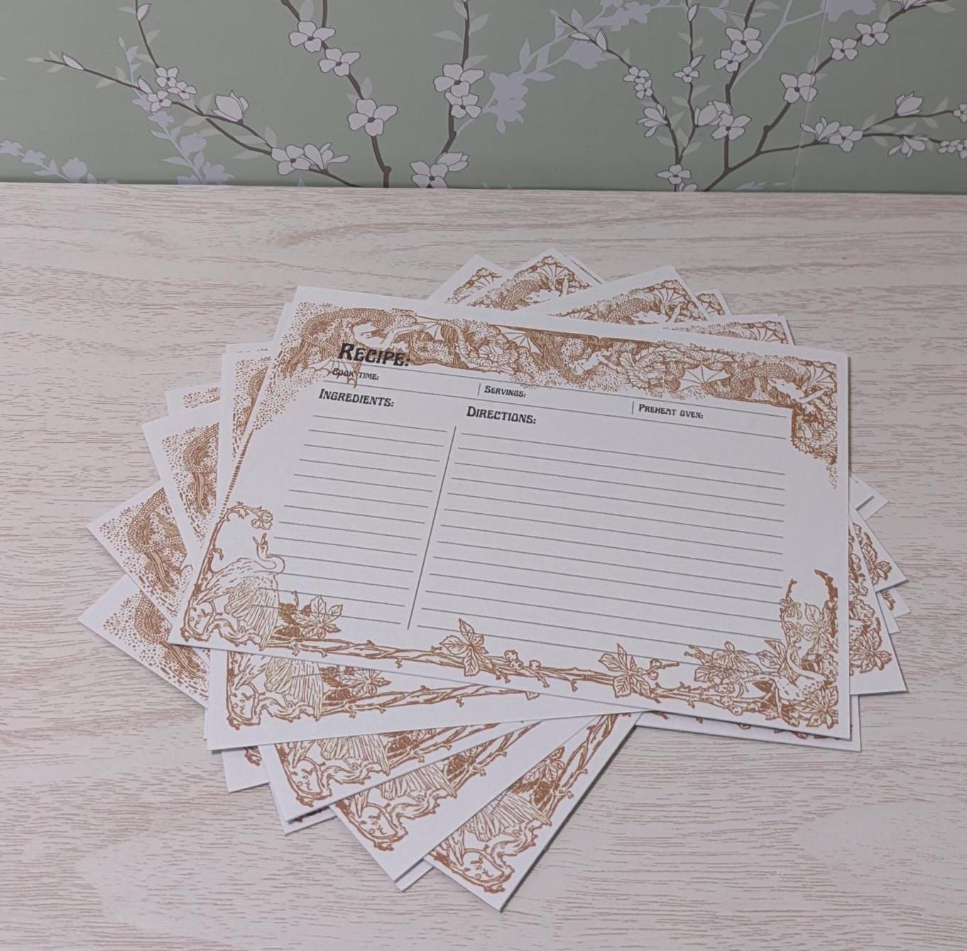 Medieval Golden Filigree Recipe Cards: Cottagecore Kitchen Decor - Etsy