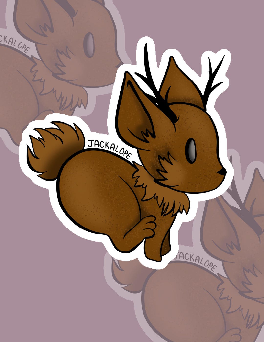 Jackalope Sticker, Chibi Cute Cryptid, Bunny Deer Hybrid, Mythical ...