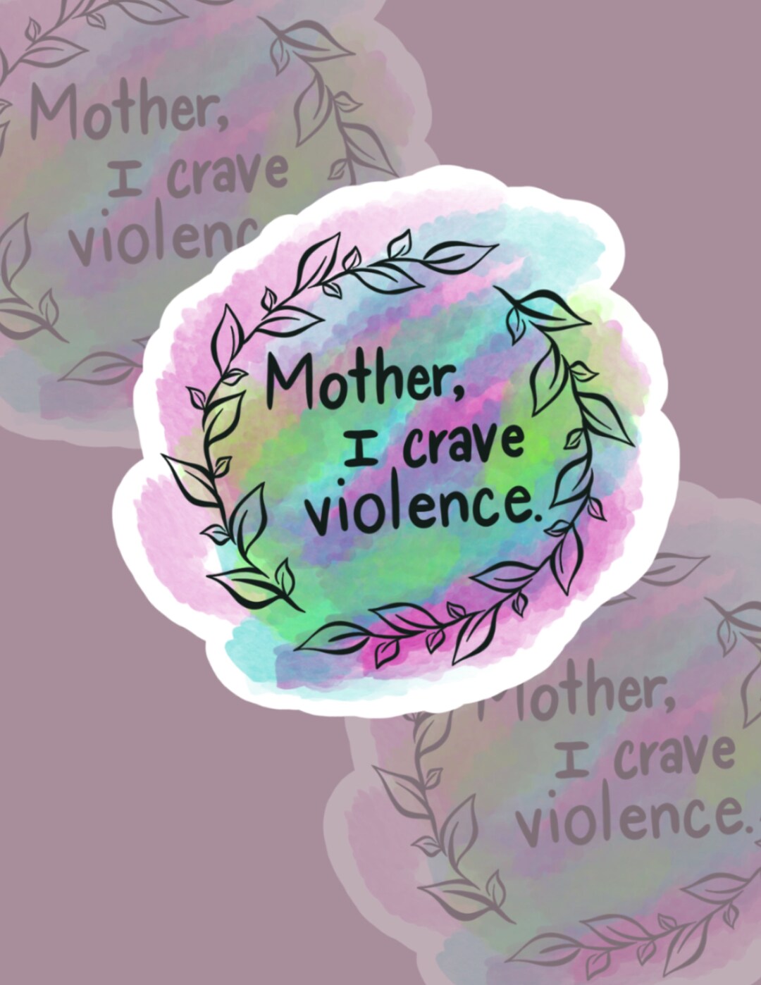 Mother I Crave Violence Sticker, Worm on a String, Meme Sticker, Funny ...