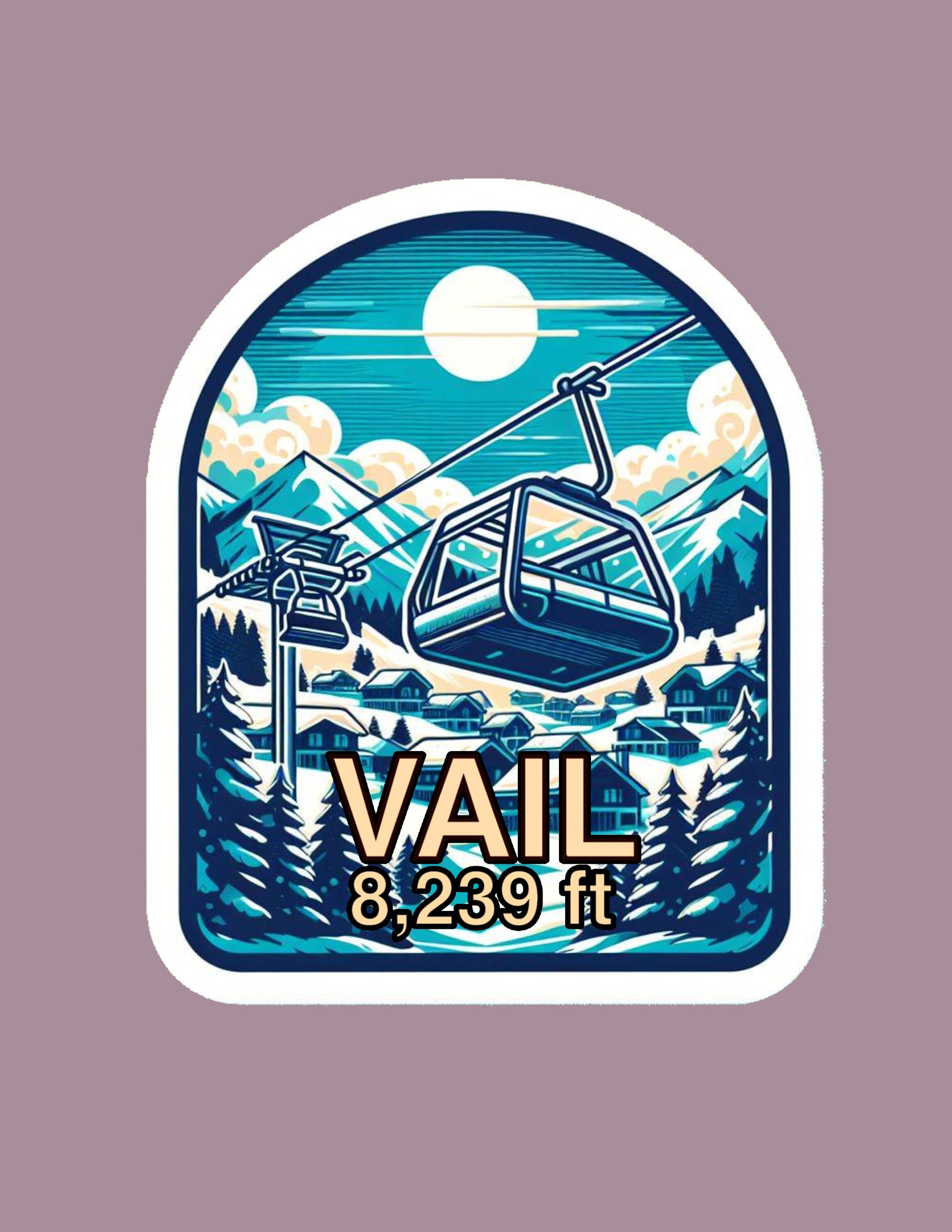 Vail Colorado Ski Lift Sticker: Snowy Winter Souvenir - Etsy