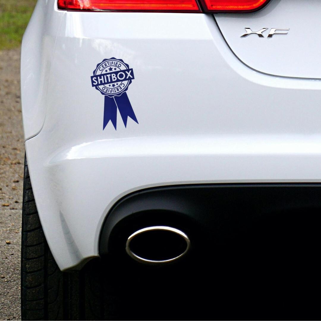 Certified Sh*tbox Blue Ribbon Vinyl Decal - Custom Vinyl Decal for Cars ...