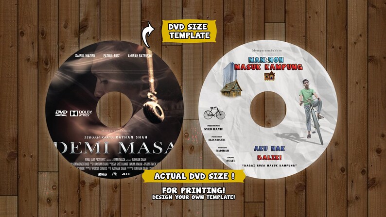 DVD Sticker Template Custom Design Photoshop & Illustrator Digital ...