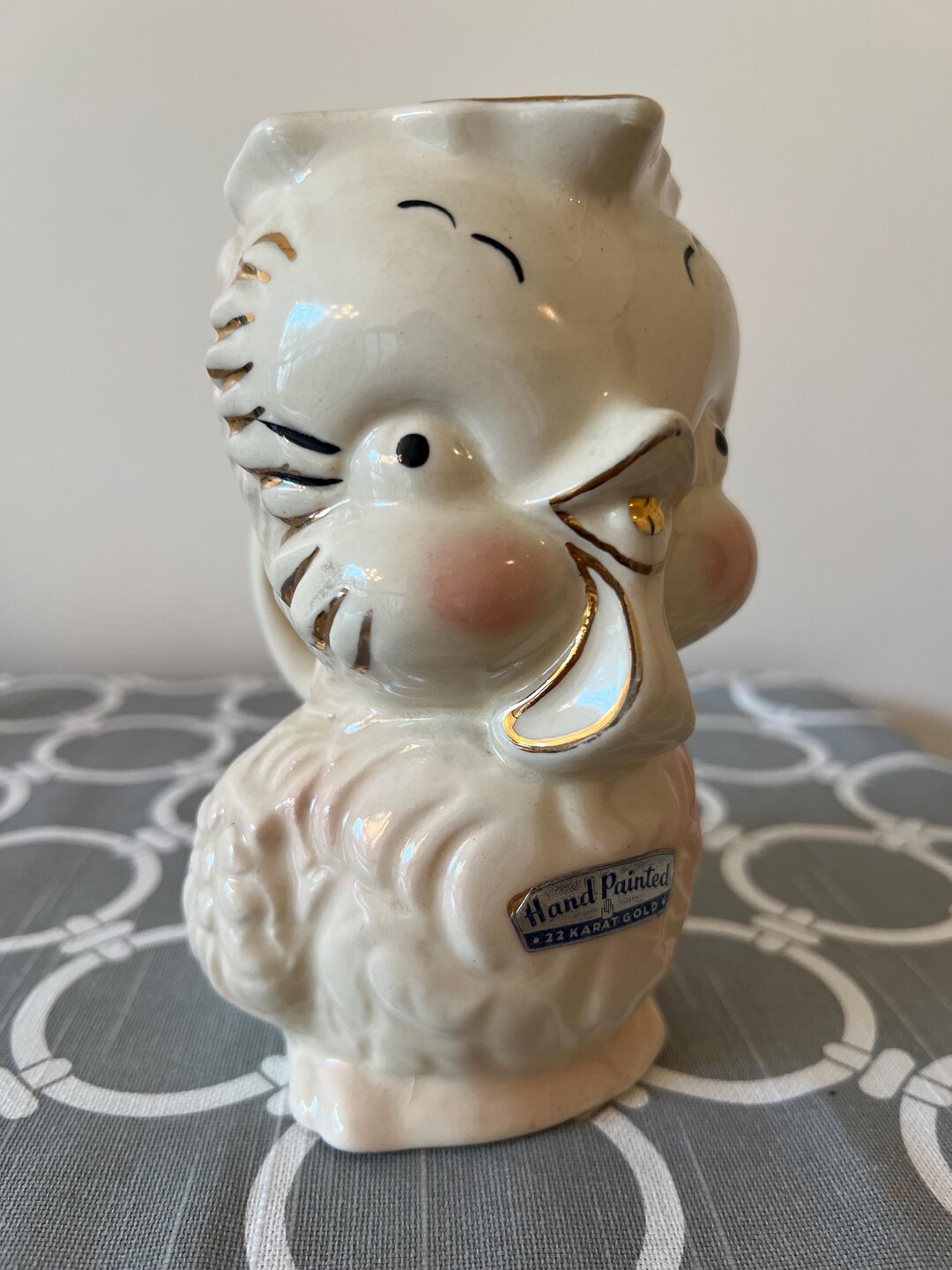 Vintage Shawnee Pottery Ceramic Bird/chick 22k Gold-trimmed Pitcher ...