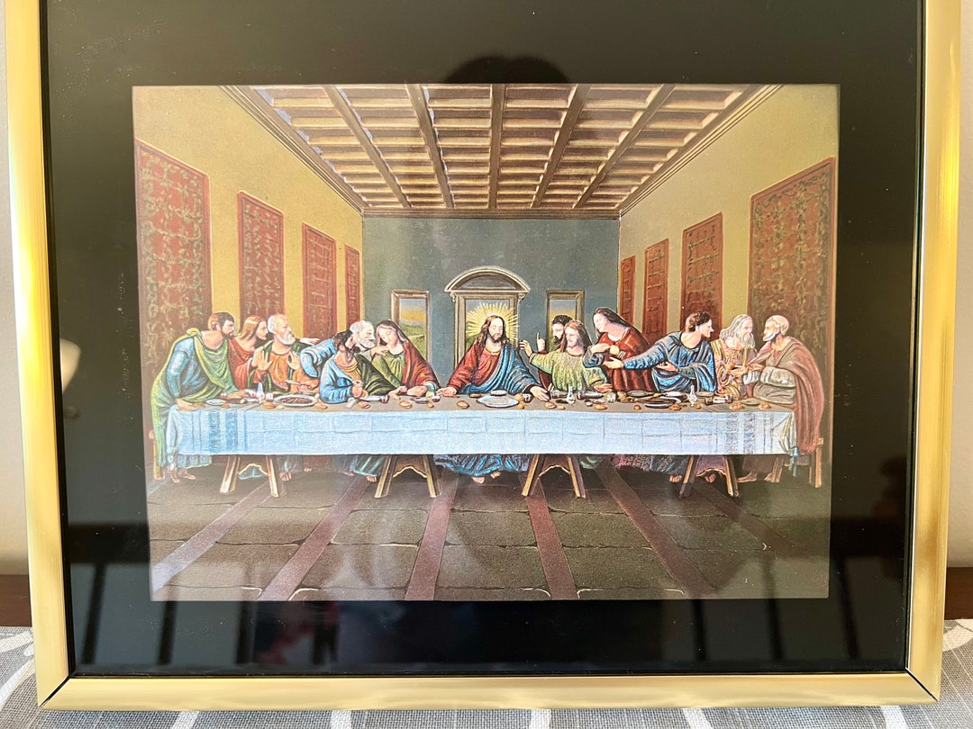 Vintage 1985 Framed Metal Etching "the Last Supper" 8" X 10" - Etsy