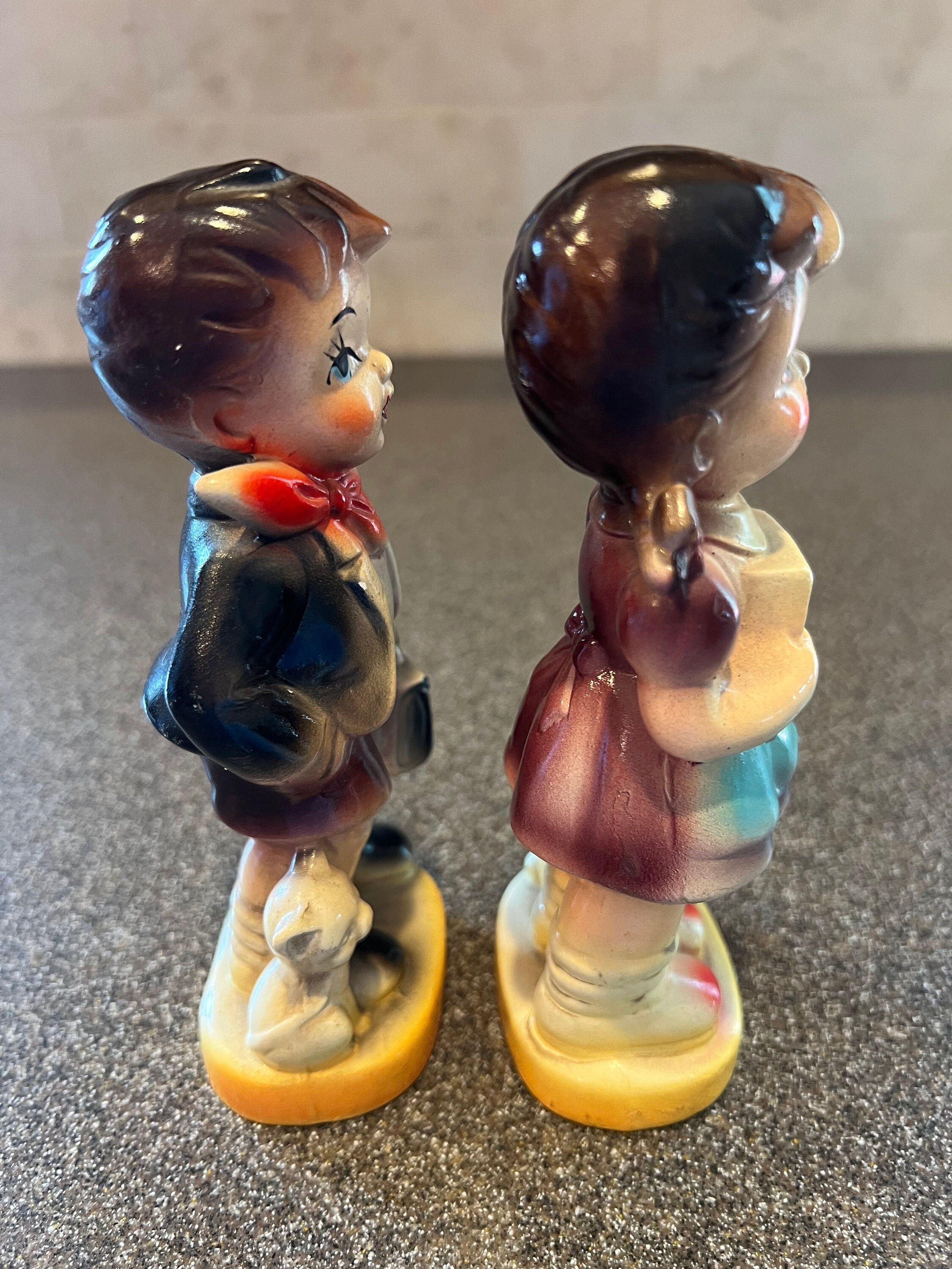 Set of 2 Vintage Hummel-like Girl/boy Figurines - Chalkware? - Etsy