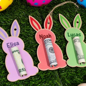 Bunny Money Holder, Personalized Easter Money Holder, Custom Name Money ...