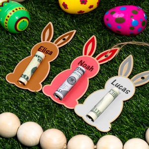 Bunny Money Holder, Personalized Easter Money Holder, Custom Name Money ...
