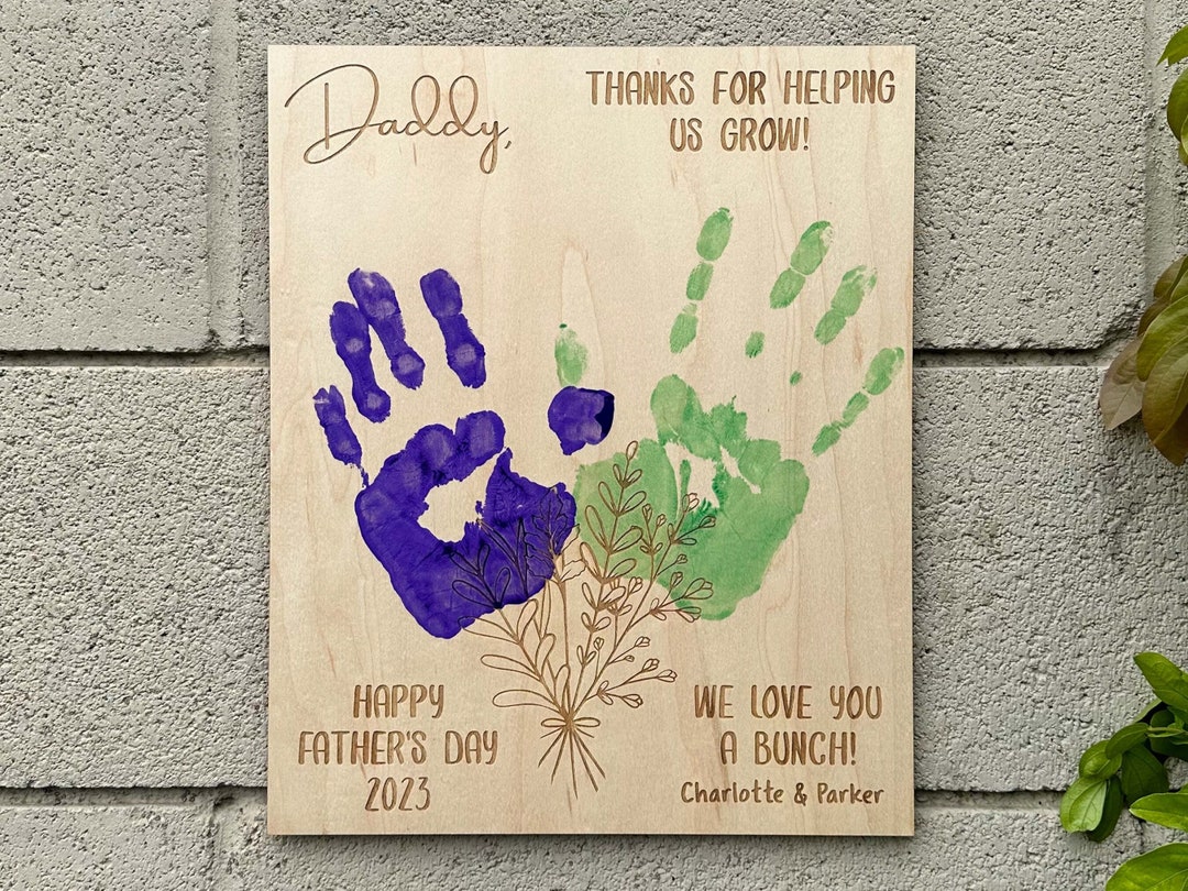 Dad Wooden Sign DIY Handprint Sign Christmas Gifts for Dad - Etsy
