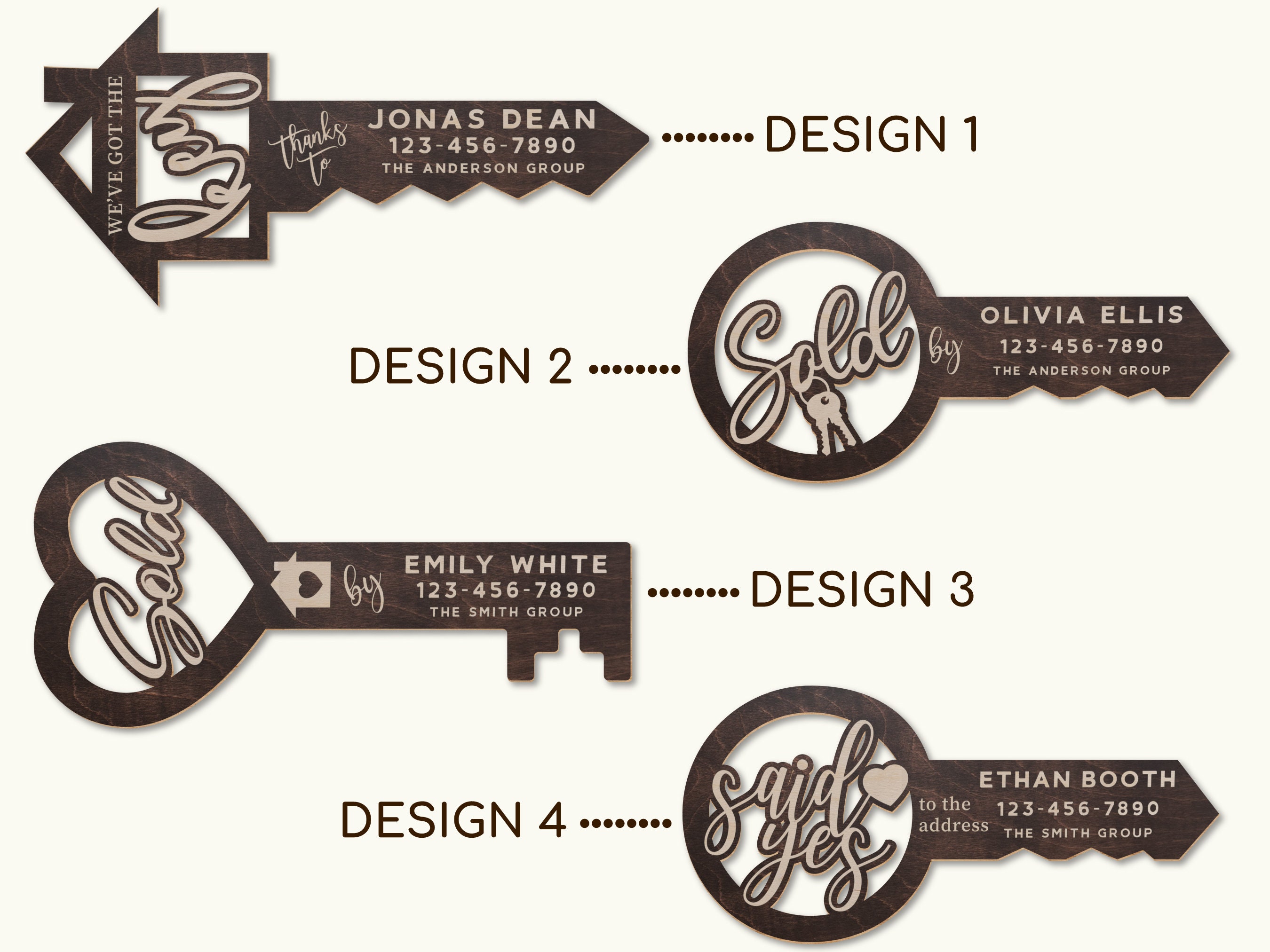 Personalized Real Estate Key, Sold Wood House Key, Sold Sign, Realtor ...