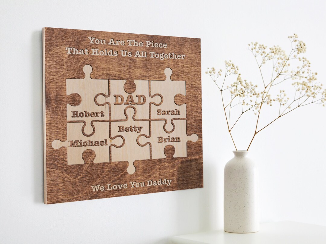 Dad Puzzle Sign, Fathers Day Gift, Personalized Gifts for Dad, Dad Wood ...