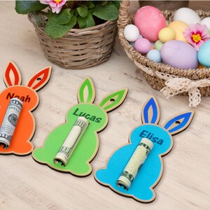 Bunny Money Holder, Personalized Easter Money Holder, Custom Name Money ...