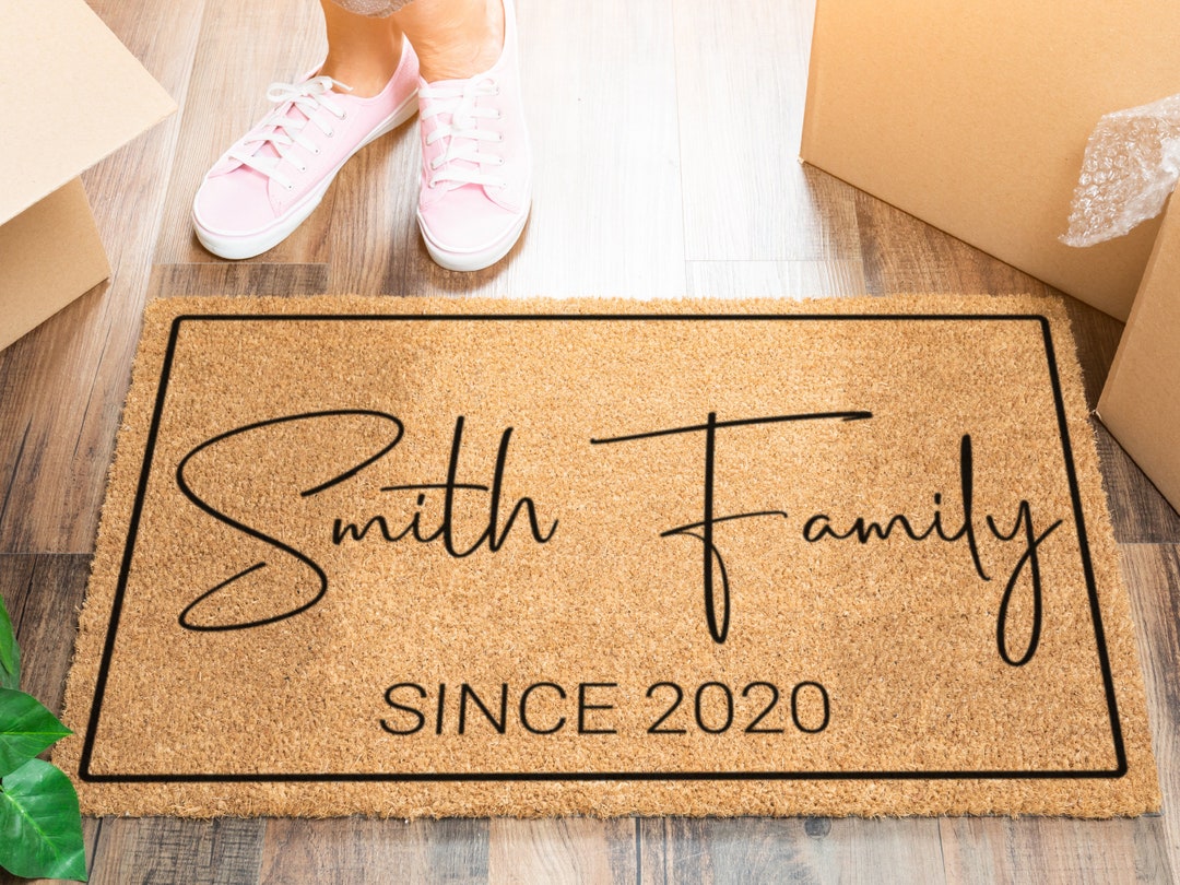 Personalized Welcome Mat, Custom Door Mat, Family Name Doormat, Wedding ...