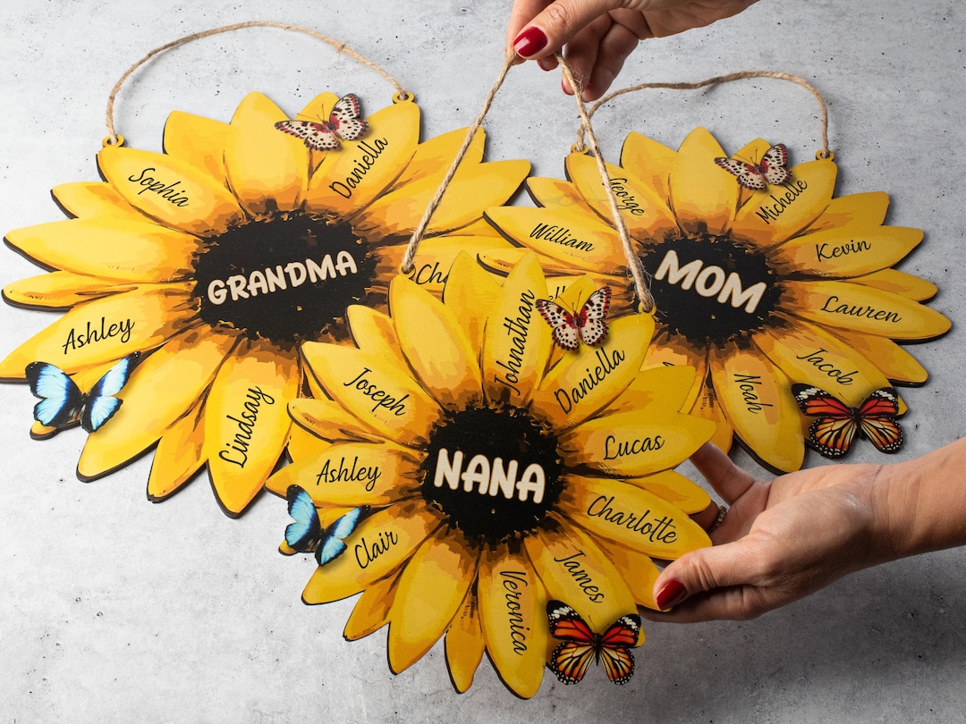 Sunflower Mom Sign Personalized, Mothers Day Gifts for Mom, Sunflower ...
