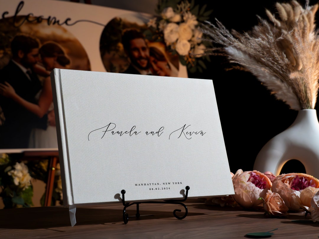 Custom Wedding Guest Book, Personalized Wedding Reception Guestbook ...