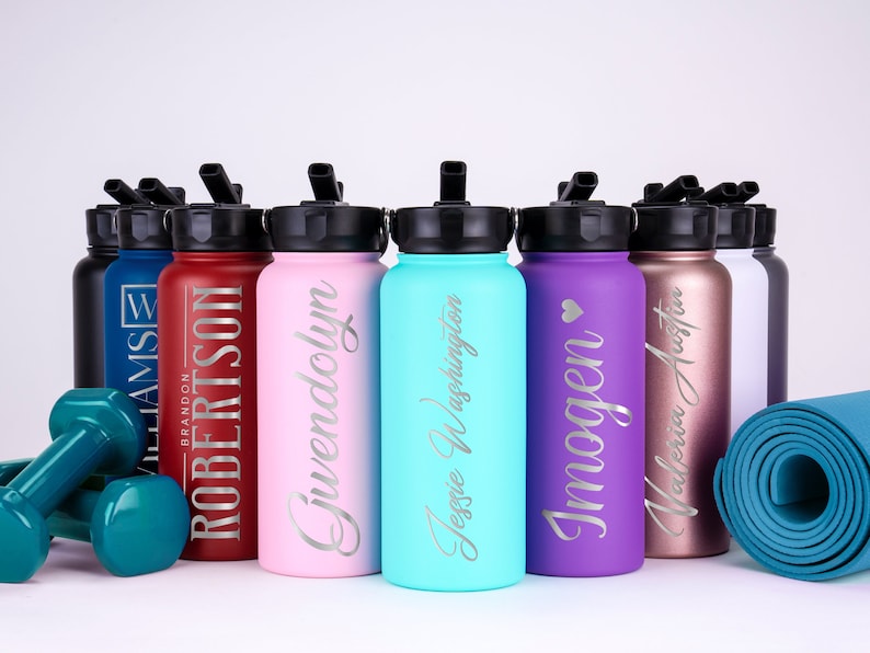 Personalized Water Bottle Name Water Bottle Custom Engraved - Etsy
