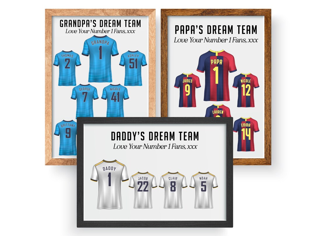 Personalized Daddy's Dream Team Sign, Fathers Day Gift, Soccer Gift for ...