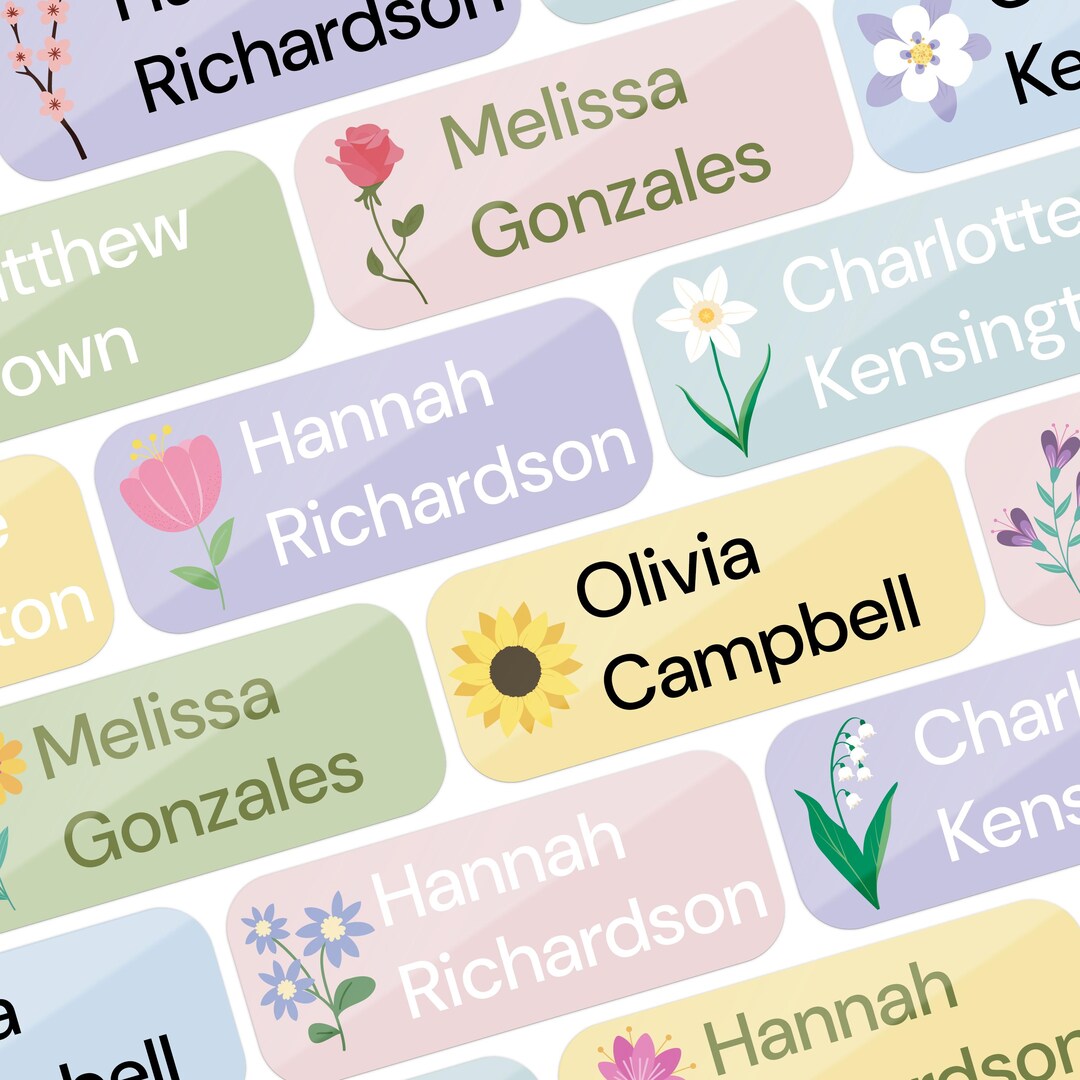 Custom Waterproof Name Stickers: Kids' School Labels, Clothing Tags ...