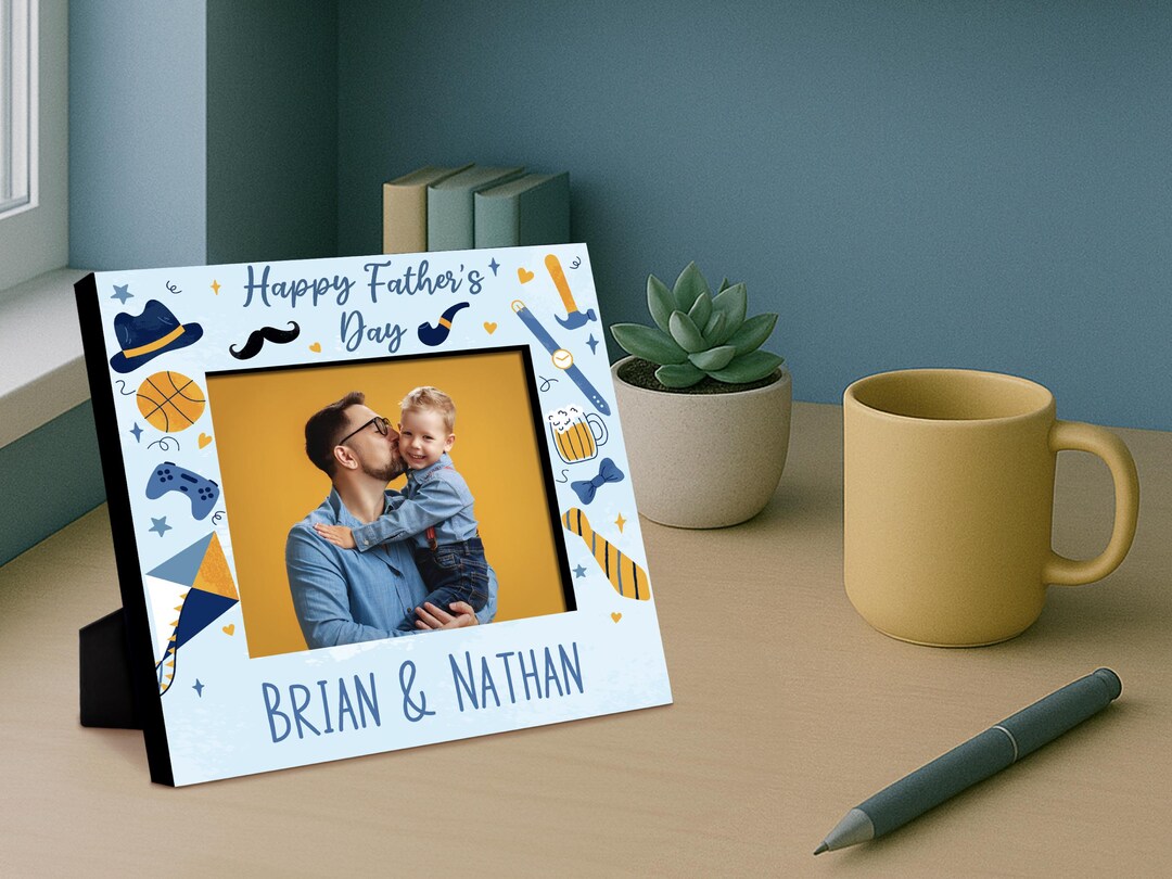 Personalized Photo Frame for Dad, Father's Day Photo Frame Gift, First ...