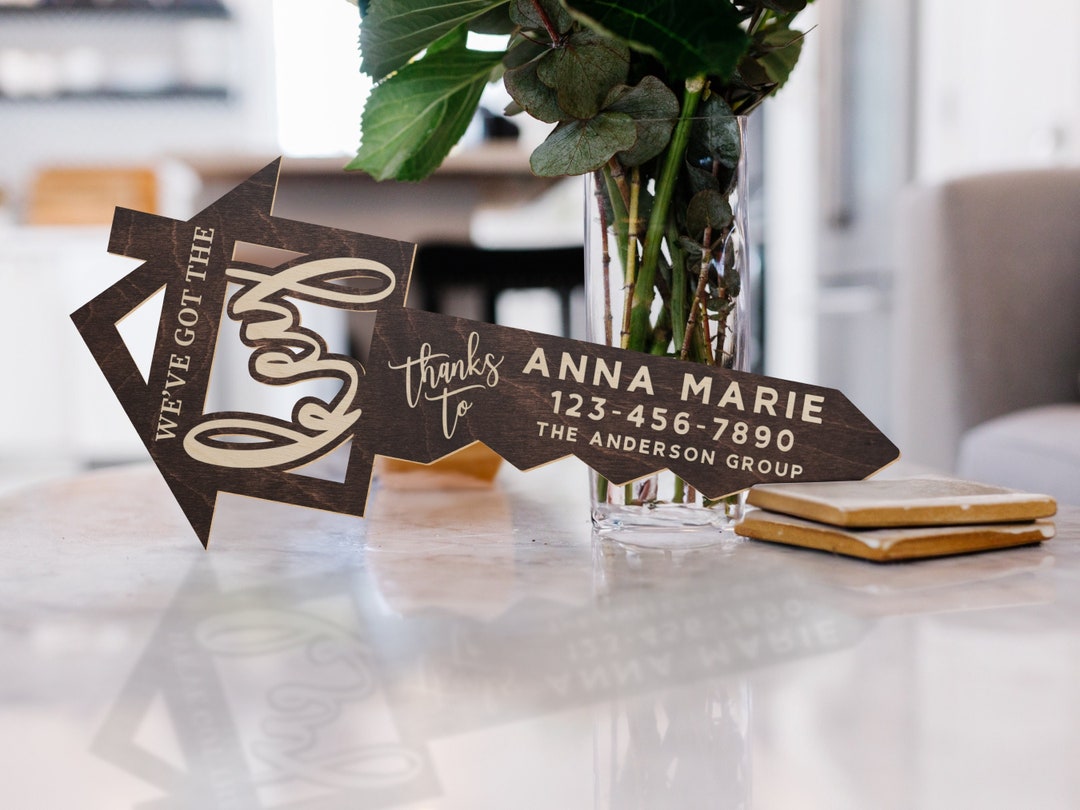 Personalized Real Estate Key, Sold Wood House Key, Sold Sign, Realtor ...