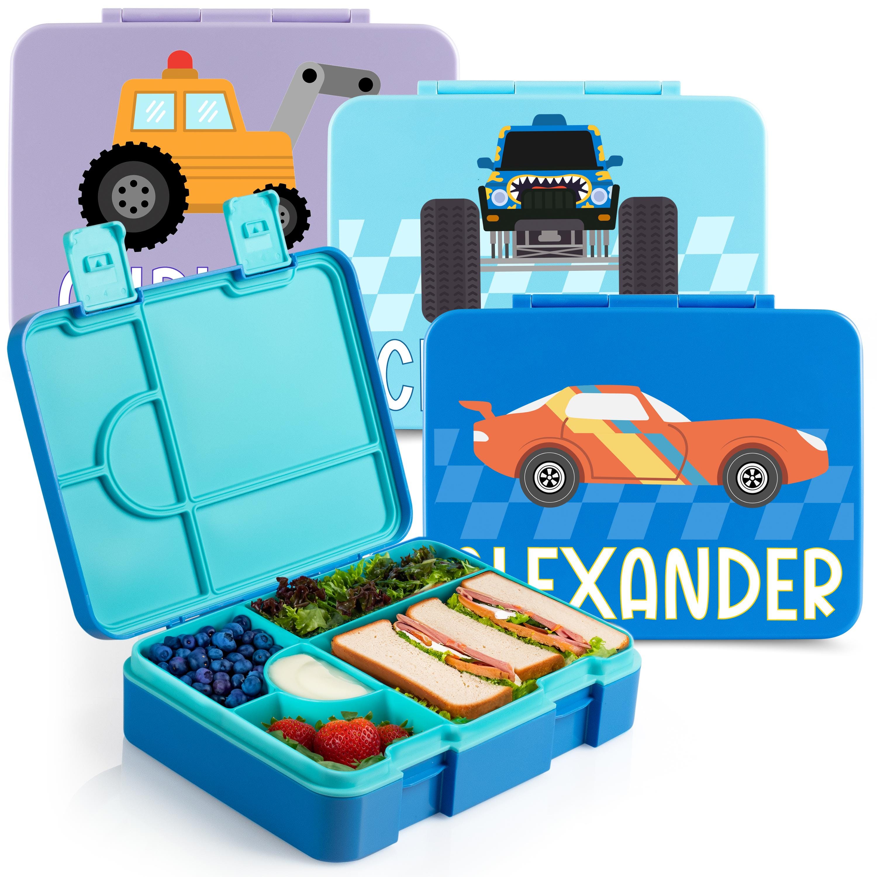Personalized Kids Bento Lunch Box: Vehicle Design, Bpa-free, Lunch Box ...
