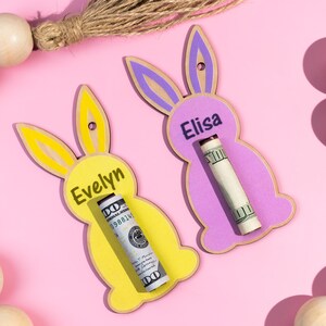 Bunny Money Holder, Personalized Easter Money Holder, Custom Name Money ...