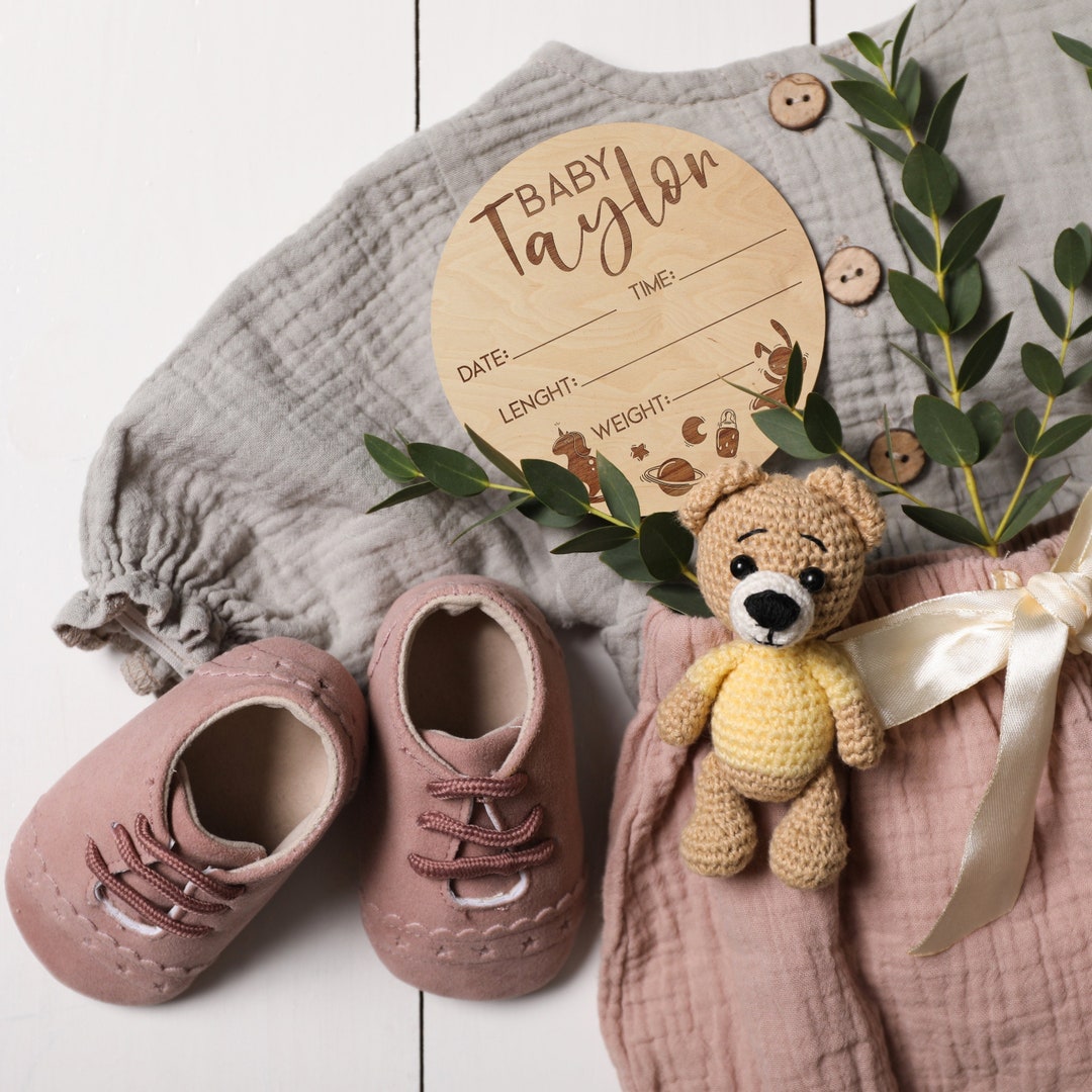 Custom Wooden Baby Announcement Sign, Personalized Hospital Sign, New ...