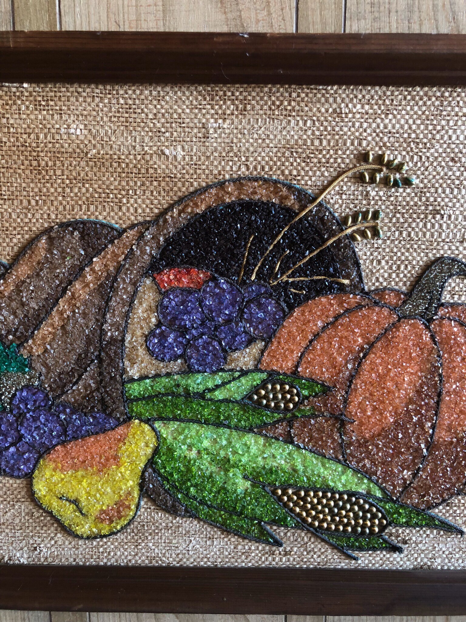 Vintage Mid Century Modern Gravel Art Mosaic of a Cornucopia - Etsy