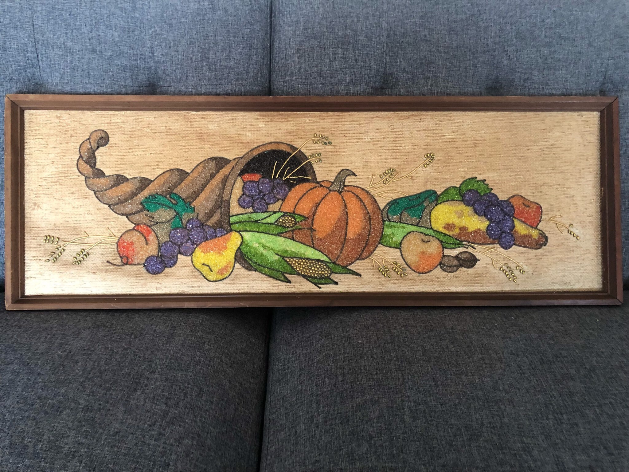 Vintage Mid Century Modern Gravel Art Mosaic of a Cornucopia - Etsy