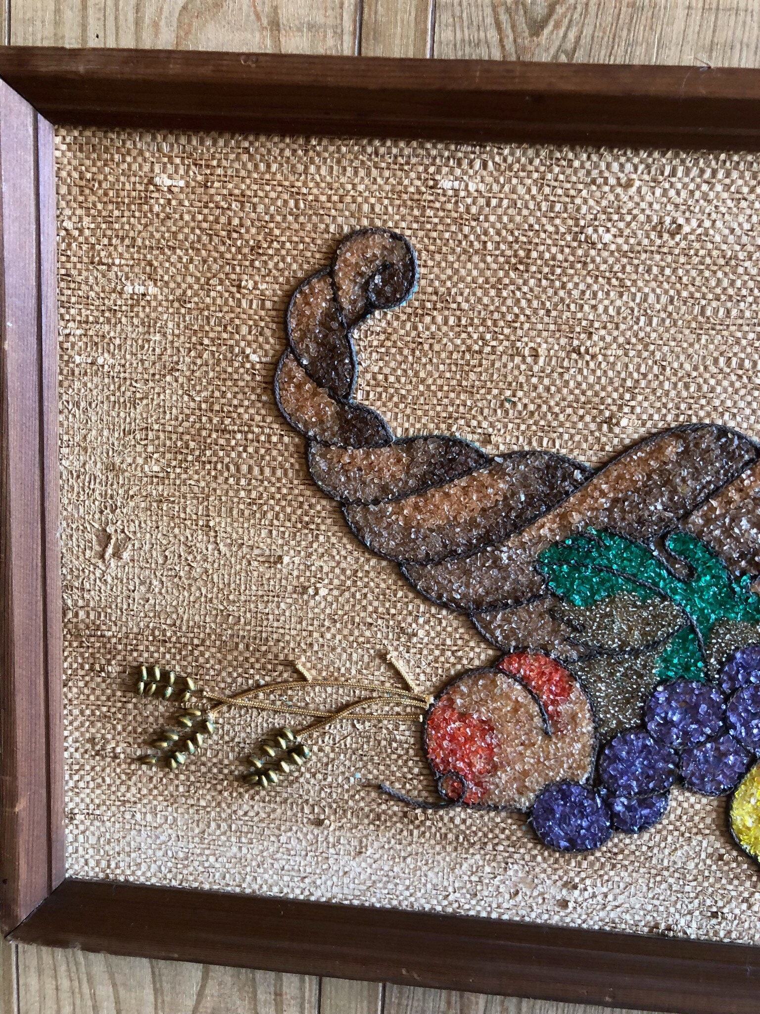 Vintage Mid Century Modern Gravel Art Mosaic of a Cornucopia - Etsy