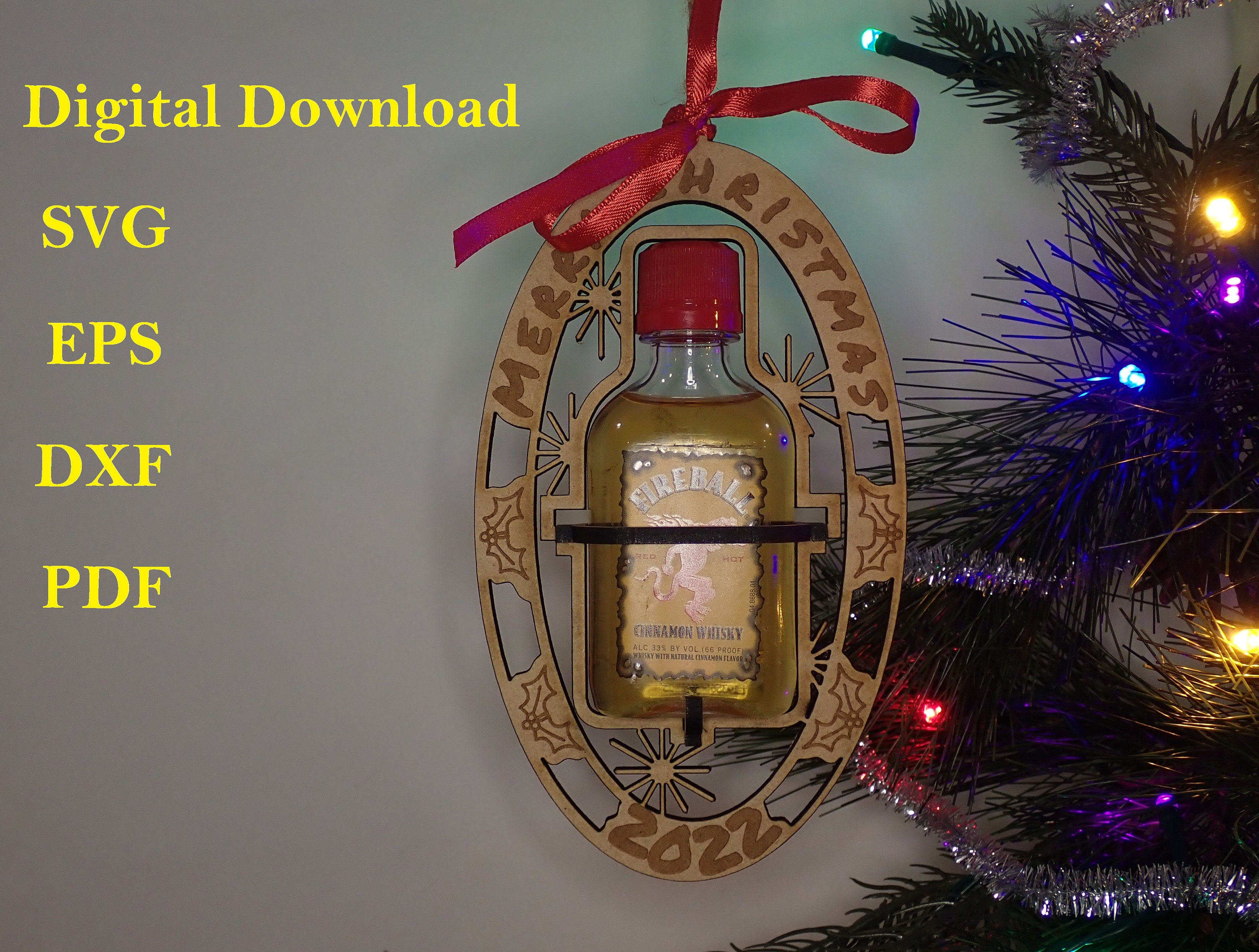 Digital Download for Fireball Mini Bottle Oval Christmas Ornament Files ...