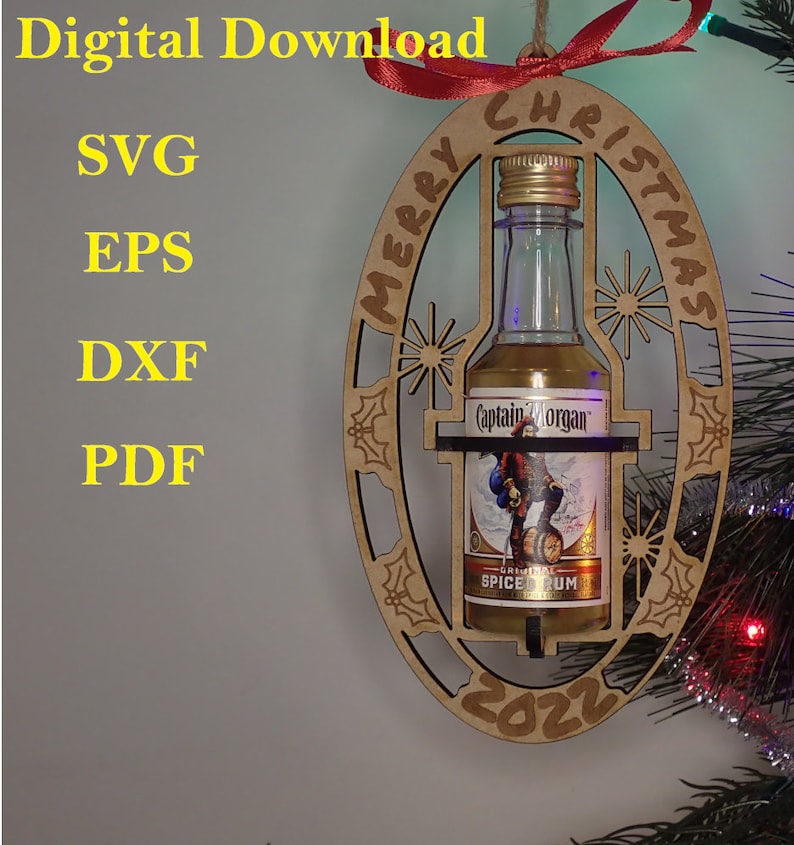 Digital Download Captain Morgan Spiced Rum Mini Bottle Oval Christmas ...