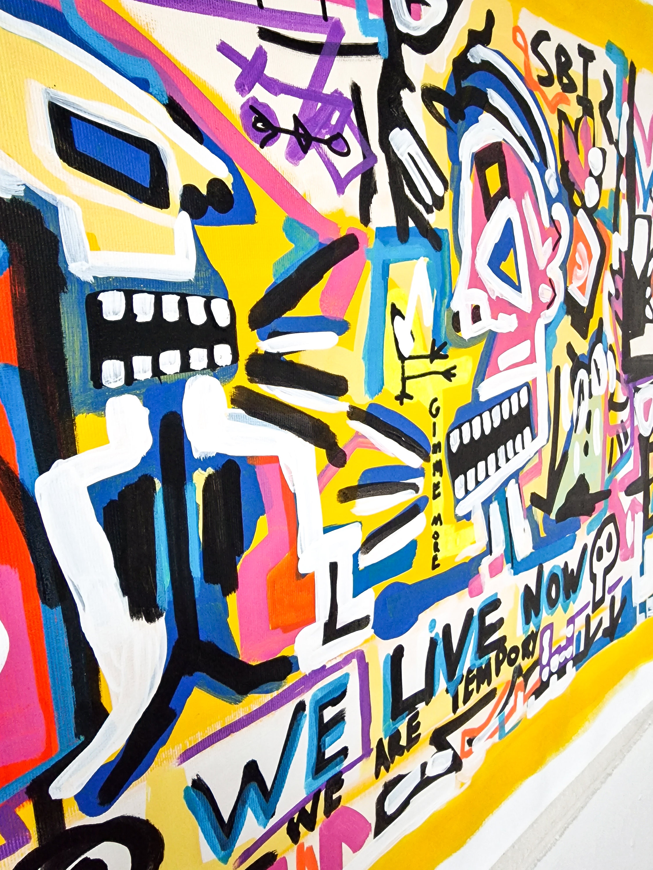 Contemporary Neo Expressionism, Basquiat Inspired Canvas, Urban Street ...
