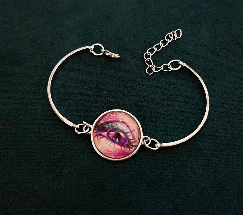 Handmade/hand-drawn Eye Stainless Steel Bracelet– Handmade Jewelry ...
