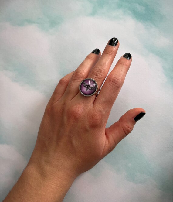 Handmade Stainless Steel Death's-head Moth Ring - Etsy