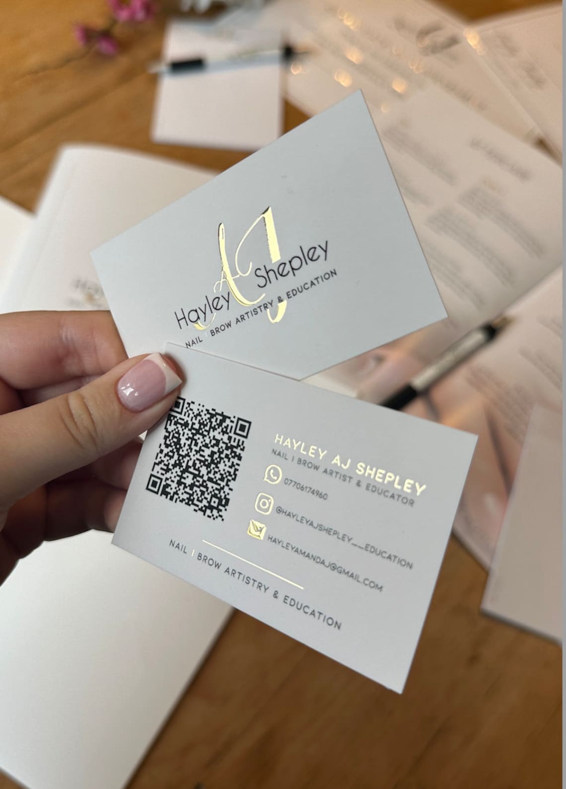 Gold or Silver Foil Business Cards for Beauty Businesses | Aesthetics ...