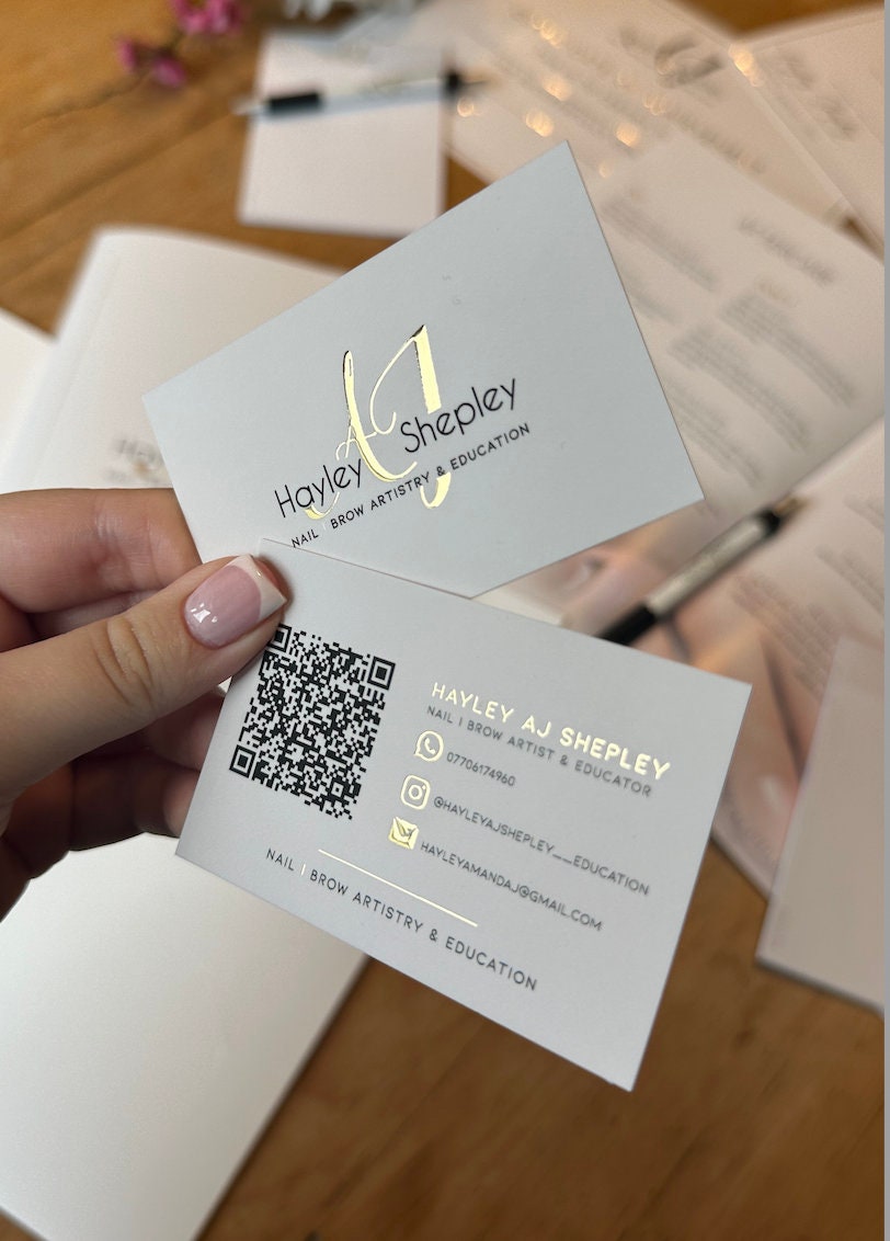 Gold or Silver Foil Business Cards for Beauty Businesses | Aesthetics ...