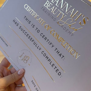 Gold or Silver Foil Training Certificates: Bespoke A4 Design - Etsy