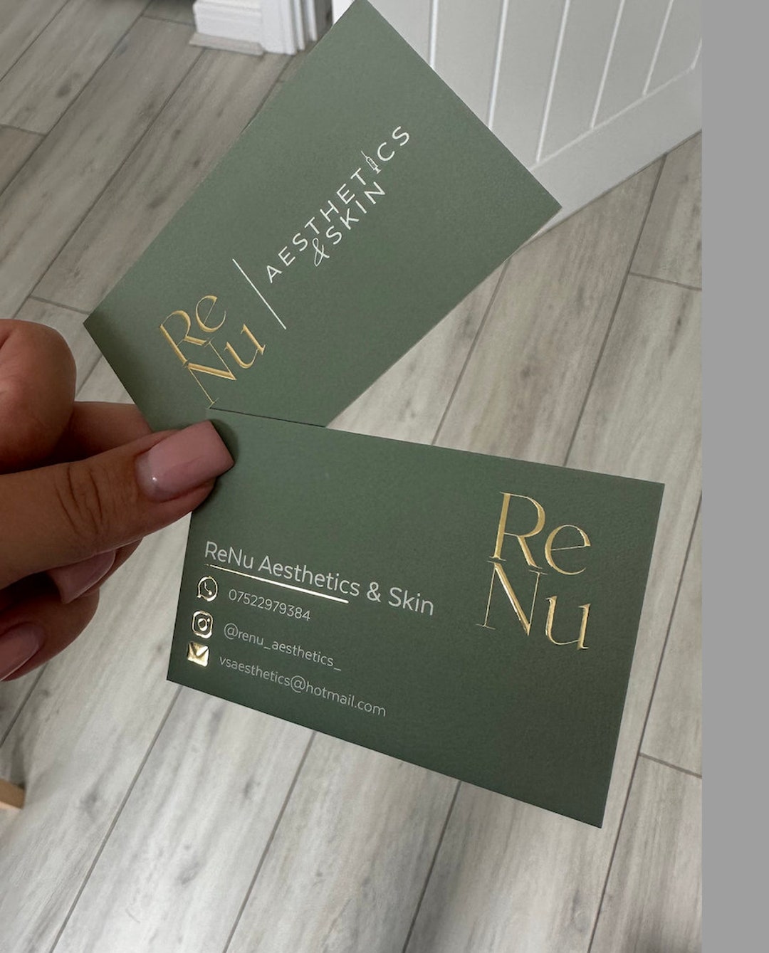 Gold or Silver Foil Business Cards for Beauty Businesses | Aesthetics ...