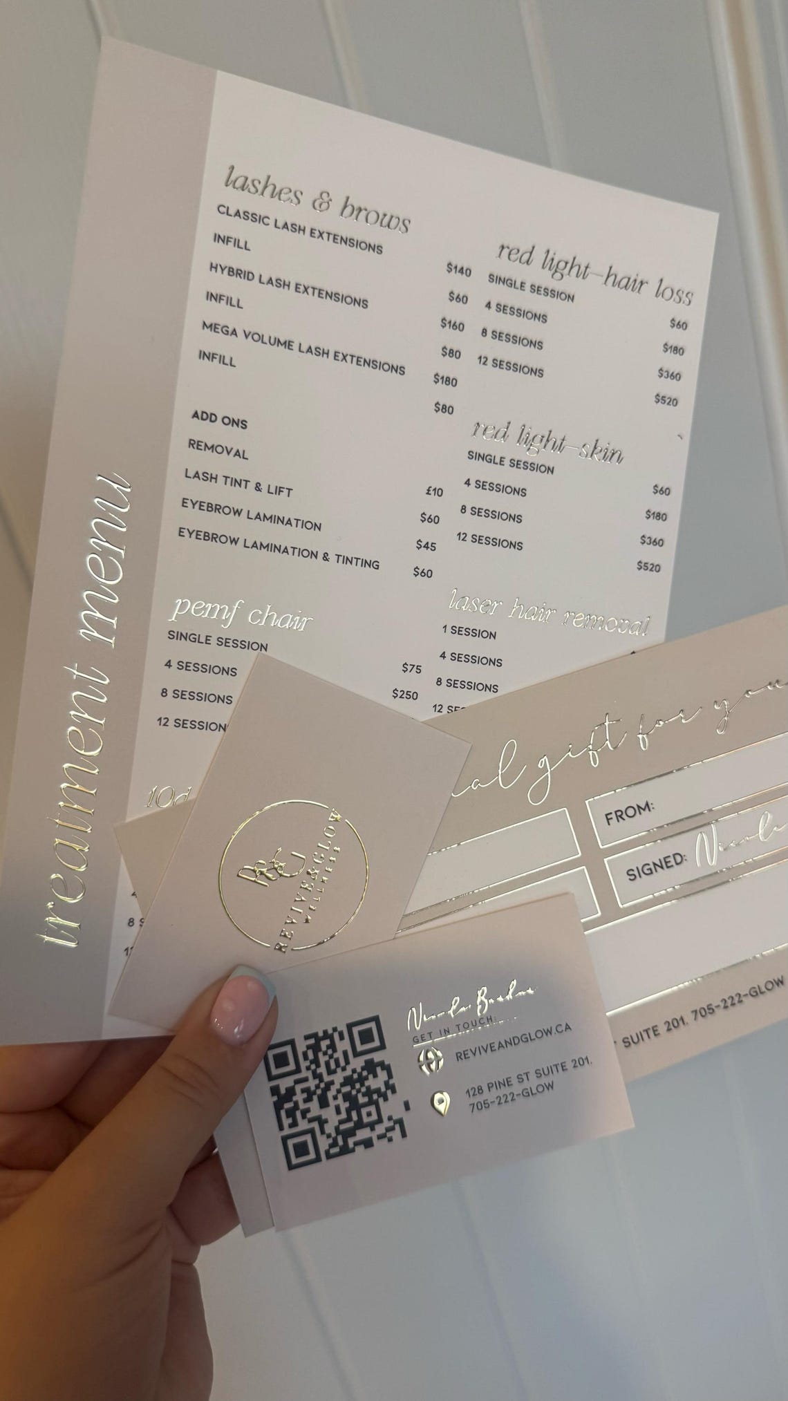Gold or Silver Foil Business Cards for Beauty Businesses | Aesthetics ...