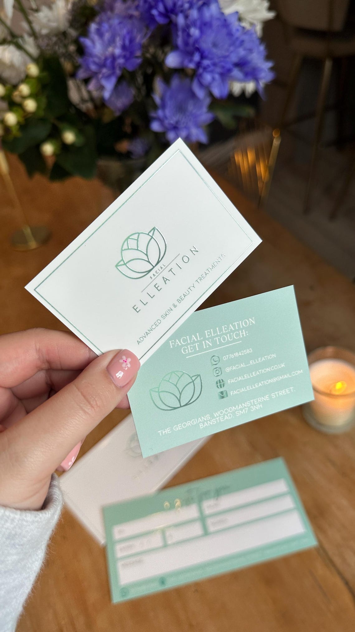 Gold or Silver Foil Business Cards for Beauty Businesses | Aesthetics ...