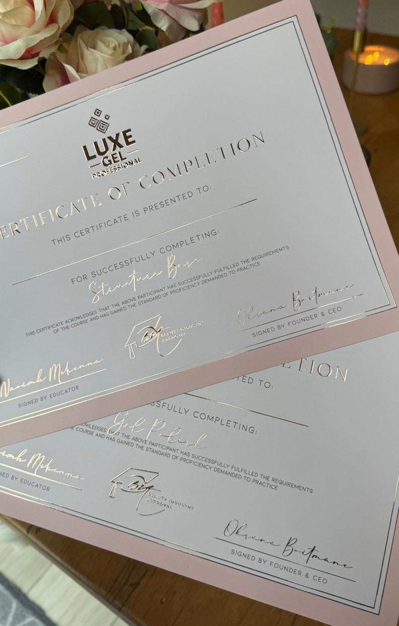 Gold or Silver Foil Training Certificates: Bespoke A4 Design - Etsy