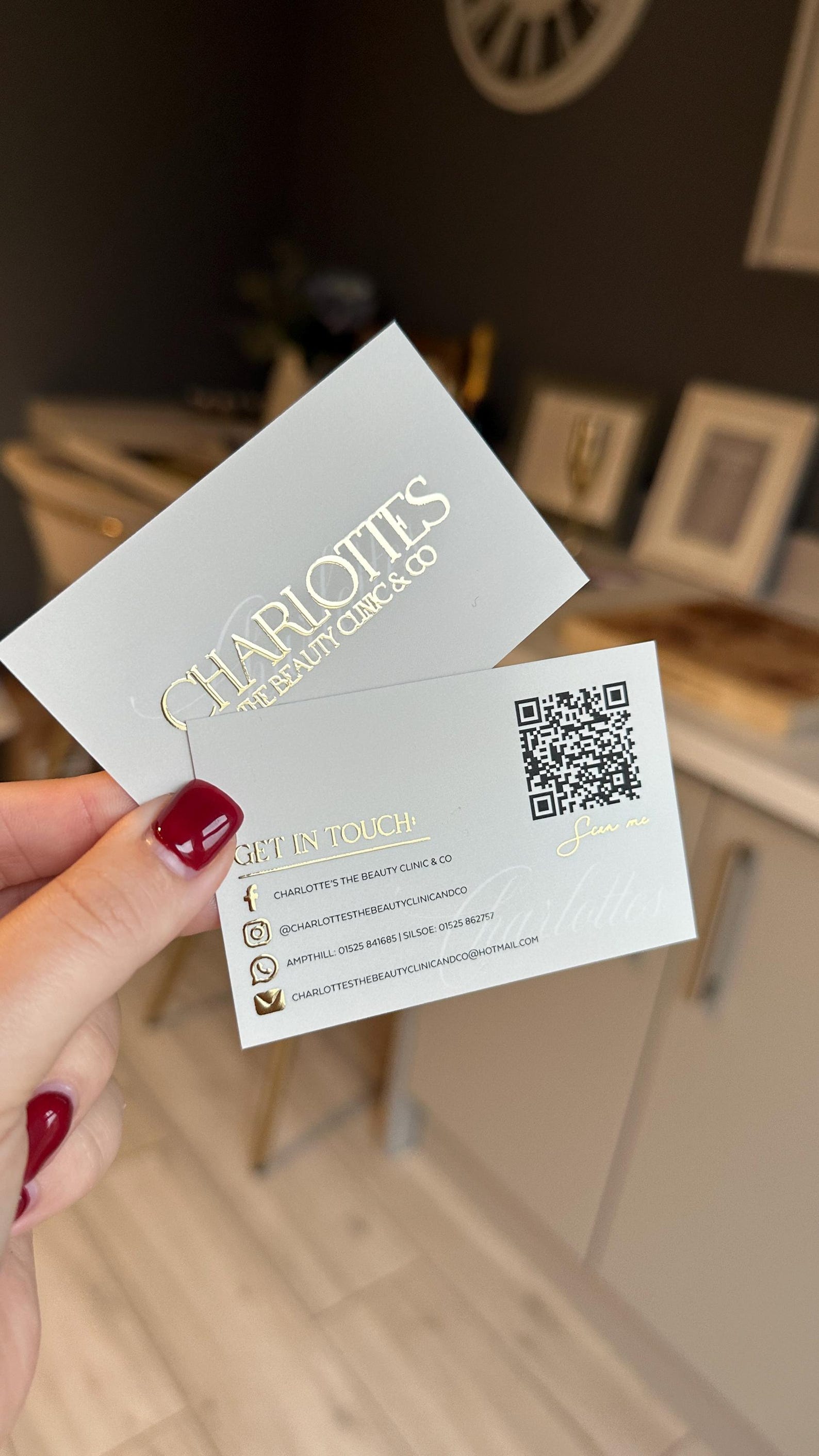 Gold or Silver Foil Business Cards for Beauty Businesses | Aesthetics ...