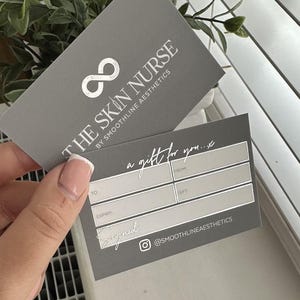 Gold or Silver Foil Gift Cards for Beauty Businesses | Aesthetics ...