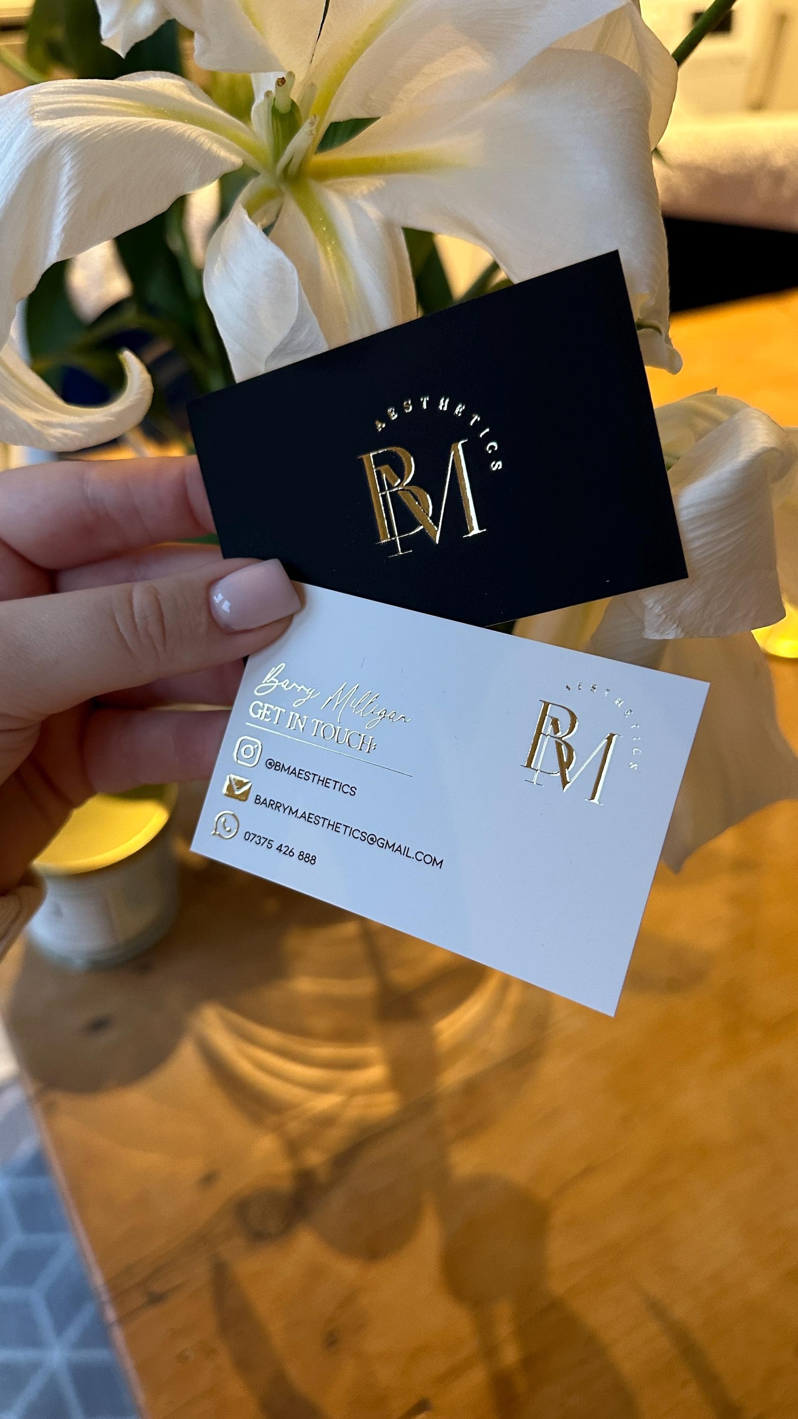 Gold or Silver Foil Business Cards for Beauty Businesses | Aesthetics ...