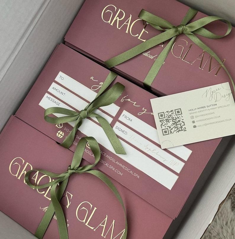 Custom Foil Gift Vouchers: Branded Beauty Salon Certificates - Etsy