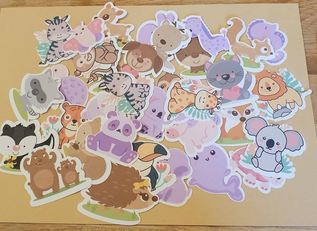 Pk of 10 Random Cute Baby Animal Stickers Decals. - Etsy