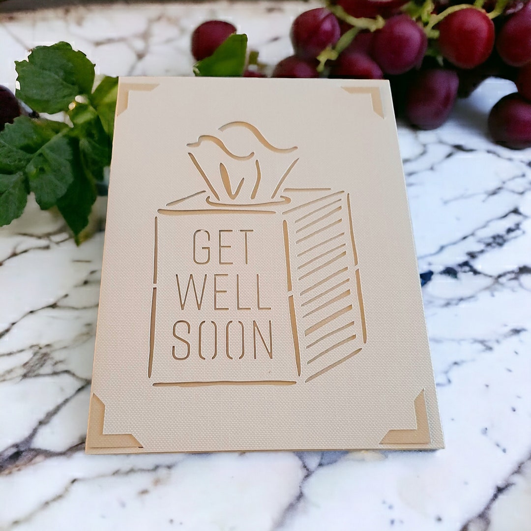Get Well Soon Card Cute Tissue Box Card Insert Card - Etsy