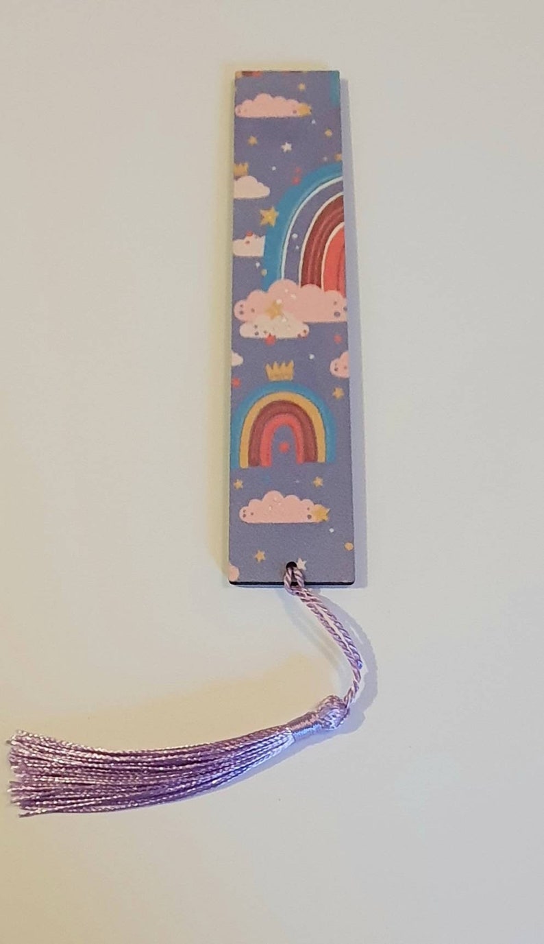 Rainbow Wooden Bookmark With Matching Tassel. - Etsy